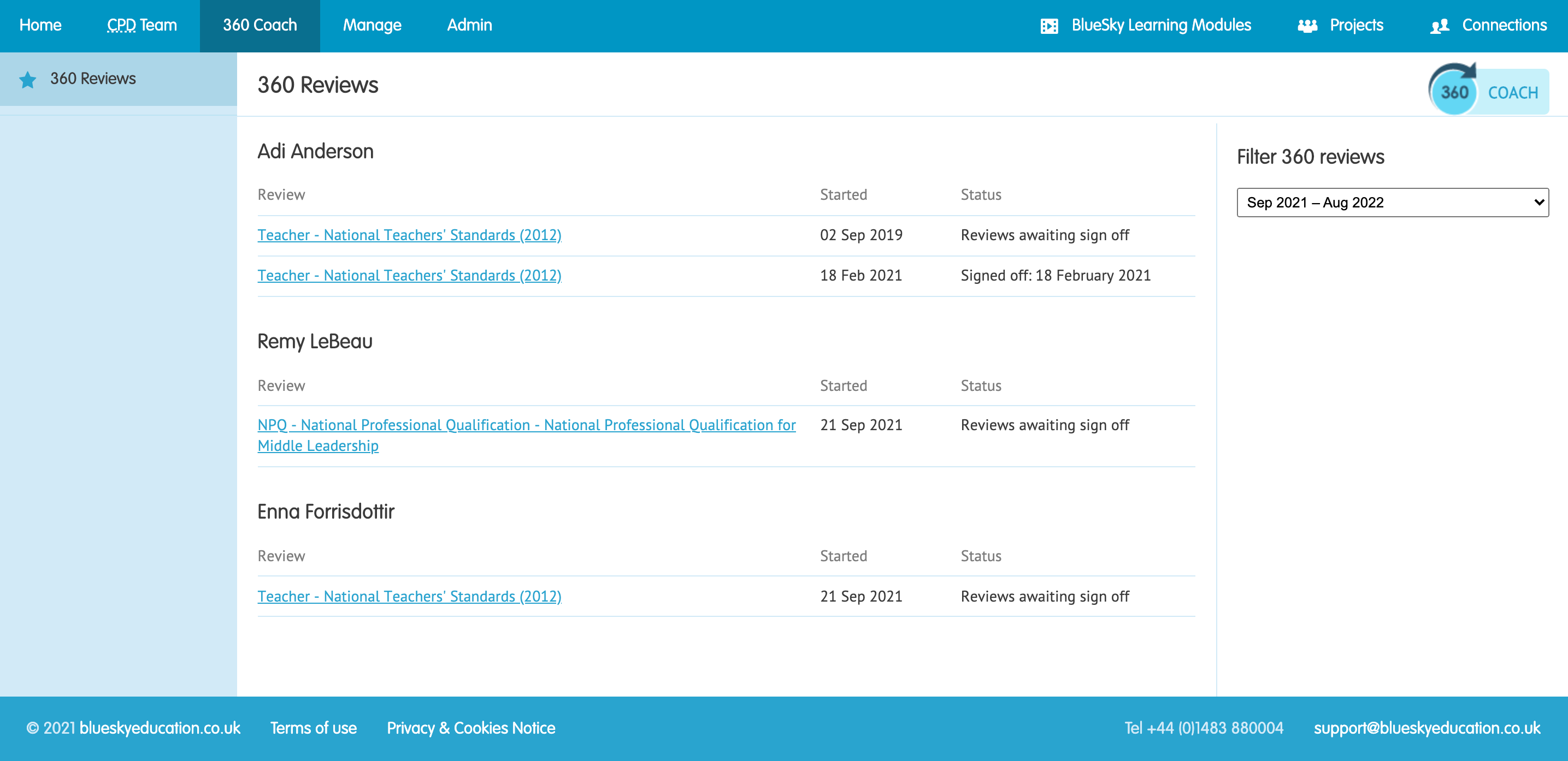 360 Reviews: Signing off reviews as a 360 Coach
